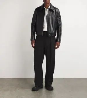 LANVIN Leather Collared Jacket