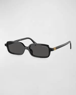 Miu Miu Miu Miu MU 11ZSF Rectangle Sunglasses Black