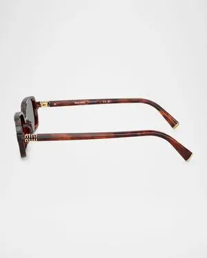 Miu Miu Mu 11zsf Rectangle Sunglasses - Grey
