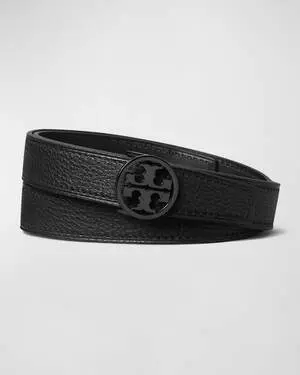 Tory Burch Tory Burch Miller 1" Leather Belt - 001 Black Black Black