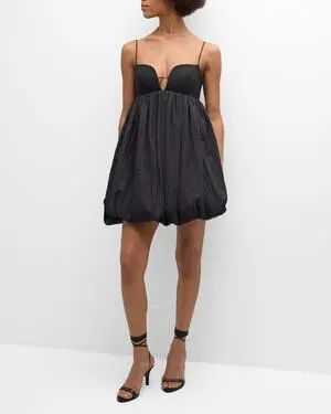 acler palermo mini dress Acler Palermo Sleeveless Sweetheart Bubble-Hem Taffeta Mini Dress