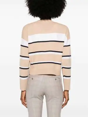 Peserico Bead-embellished Striped Cardigan