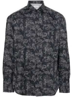 Brunello Cucinelli Paisley Cotton Shirt