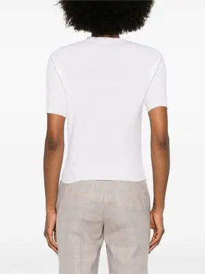 Peserico Bead-embellished Knitted Top - White