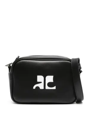COURREGES Reedition Leather Shoulder Bag - Black