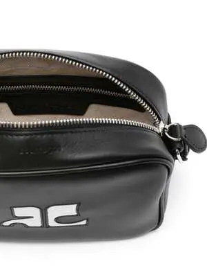 COURREGES Reedition Leather Shoulder Bag - Black