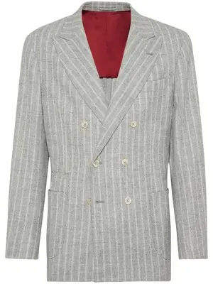 Brunello Cucinelli Striped Double-breasted Blazer