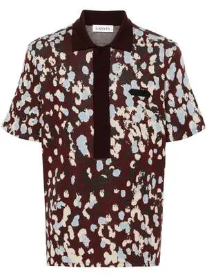 LANVIN Patterned-jacquard Cotton Polo Shirt
