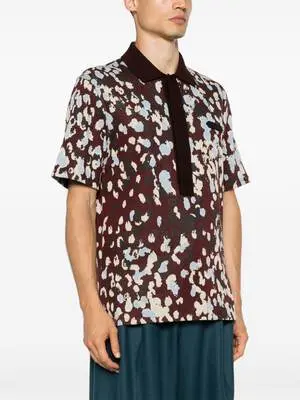 LANVIN Patterned-jacquard Cotton Polo Shirt