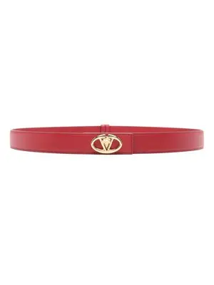 Valentino Garavani Vlogo Signature Leather Belt - Red