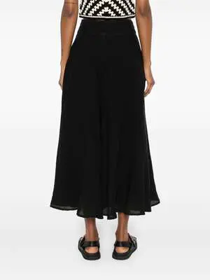 120% Lino Linen A-line Skirt - Black