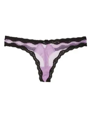 FLEUR DU MAL Sheer Tulle Thong - Purple