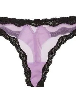 FLEUR DU MAL Sheer Tulle Thong - Purple