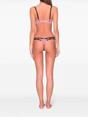 FLEUR DU MAL Sheer Tulle Thong - Purple