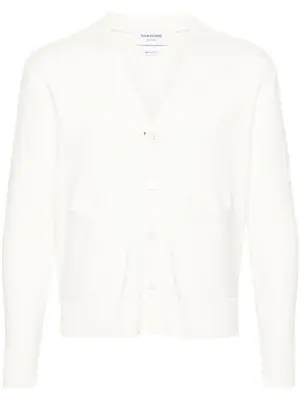 Thom Browne Logo-patch Cotton Cardigan