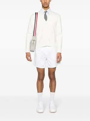 Thom Browne Logo-patch Cotton Cardigan