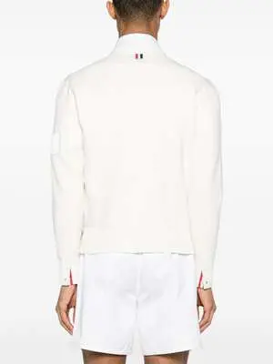 Thom Browne Logo-patch Cotton Cardigan