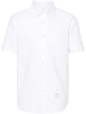 Thom Browne Logo-patch Cotton Shirt