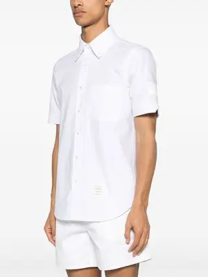 Thom Browne Logo-patch Cotton Shirt