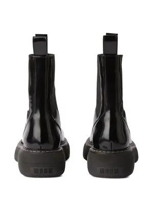 MSGM Platform Leather Chelsea Boots