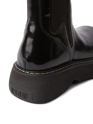 MSGM Platform Leather Chelsea Boots