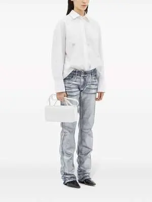 MSGM Metallic-finish Straight Jeans - Blue