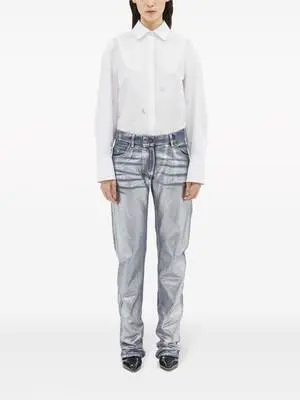 MSGM Metallic-finish Straight Jeans - Blue