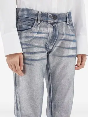 MSGM Metallic-finish Straight Jeans - Blue