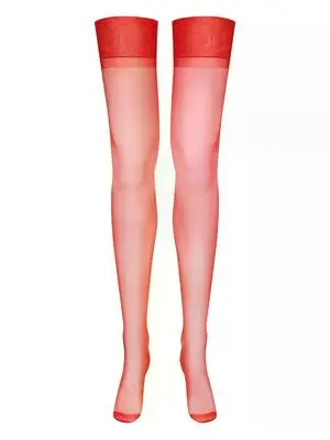 MAISON CLOSE Seamless Sheer Stockings - Red