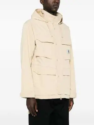 Carhartt Work In Progress Logo-patch Hooded Jacket - Neutrals