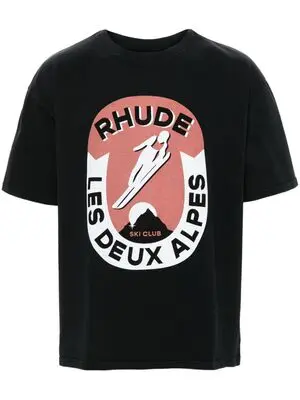 Rhude Logo-print Cotton T-shirt - Black