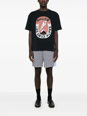 Rhude Logo-print Cotton T-shirt - Black