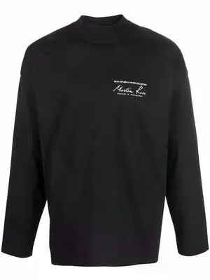 Martine Rose Logo-print Mock-neck T-shirt - Black
