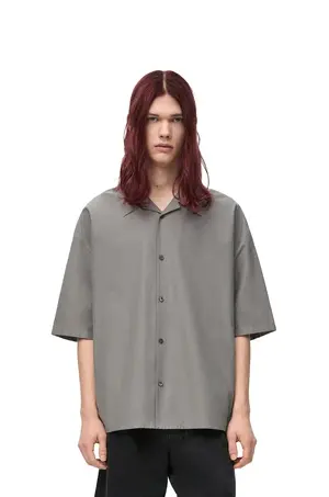 Loewe Luxury Short Sleeve Shirt In Cotton - Grey | Editorialist