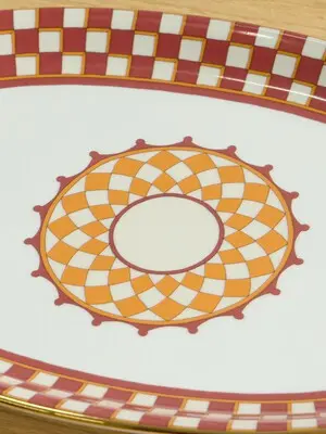 La DoubleJ Gold-plated Porcelain Platter - Orange
