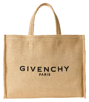 Givenchy Medium Logo-embroidered Raffia Tote
