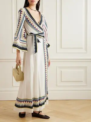La DoubleJ Printed Cotton Maxi Wrap Dress