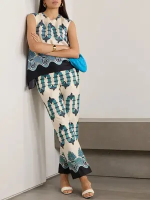 La DoubleJ 24/7 Printed Slim-leg Pants - Blue
