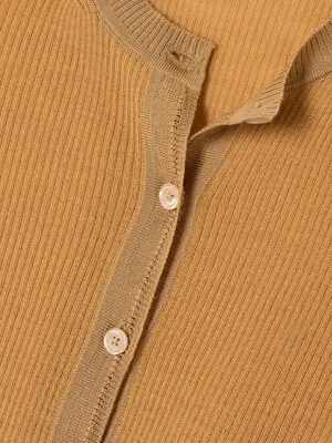 Chloé Ribbed Wool Henley Sweater - Brown