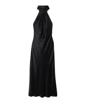 Black Satin Halterneck Dresses