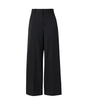 Veronica De Piante Anya Pinstriped Wool Wide-leg Pants - Blue