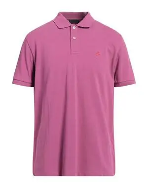 Peuterey Man Polo Shirt Mandarin Size S Cotton Purple