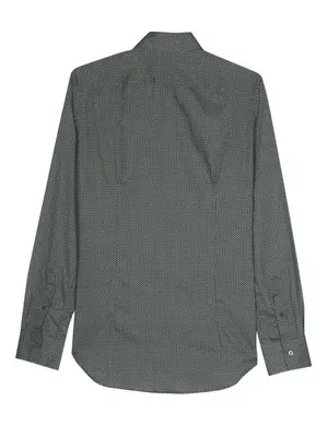 Canali Geometric-pattern Cotton Shirt