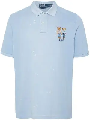 Polo Ralph Lauren Polo Bear-embroidered Polo Shirt - Blue