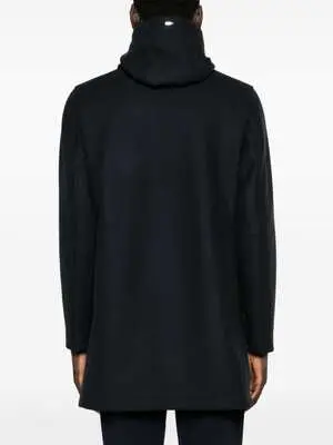 Herno Logo-plaque Hooded Coat - Blue