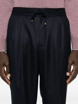 Brunello Cucinelli Mid-rise Tapered Trousers - Blue