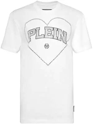 Philipp Plein Rhinestone-embellished Cotton T-shirt - White
