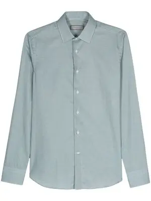 Canali Check-print Cotton Shirt - Green