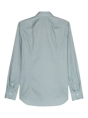 Canali Check-print Cotton Shirt - Green