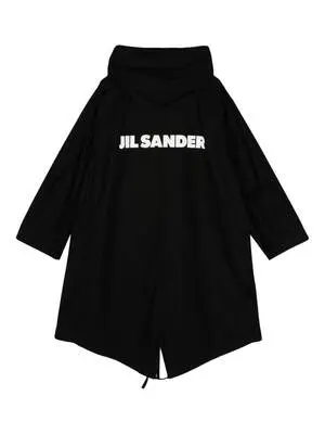 JIL SANDER Logo-print Hooded Coat - Black